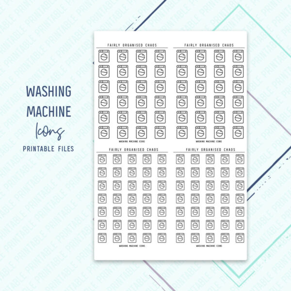 Washing Machine Icons - Foil Ready Printable Planner Stickers
